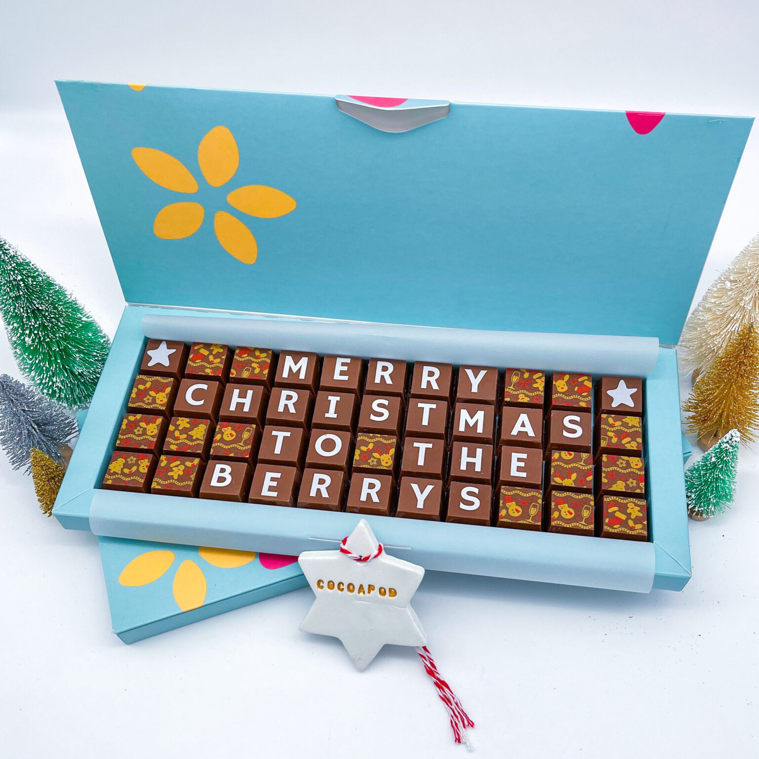 Large Box Of Personalised Christmas Chocolates - Cocoapod